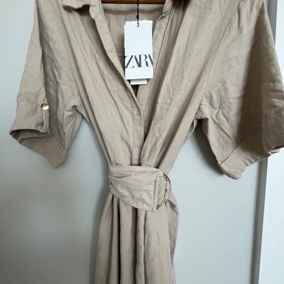Zara | Dresses | Zara Linen Blend Shirt Dress | Poshmark